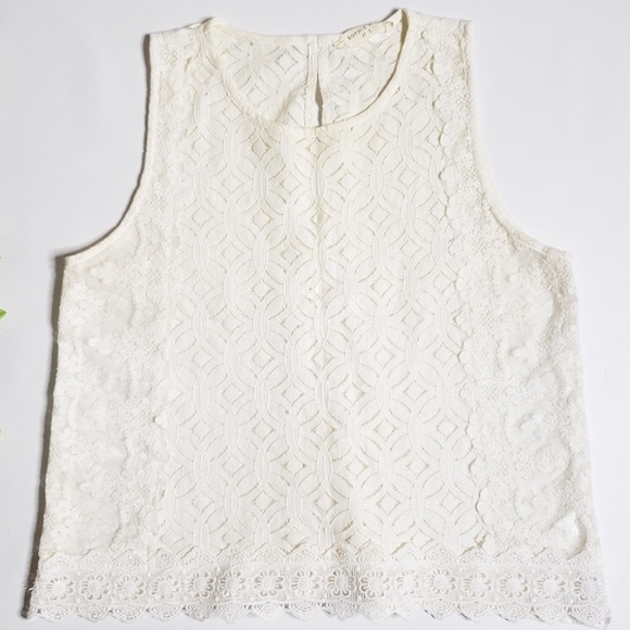 Sophie Rue | Tops | Sophie Rue Stitch Fix White Lace Tank Medium Crop ...
